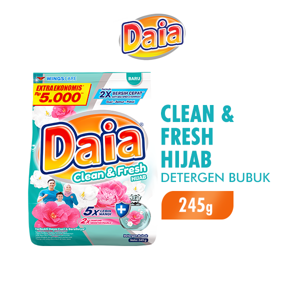 Promo Daia Detergen Bubuk Clean & Fresh Hijab 245 G Diskon 12% Di ...