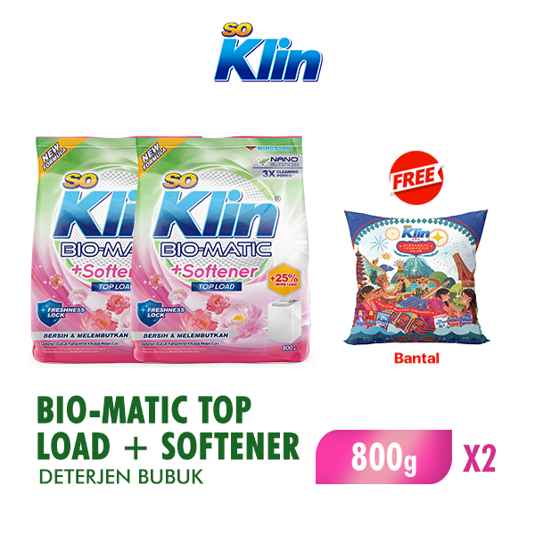Promo SO KLIN Biomatic Deterjen Bubuk untuk Mesin Cuci Top Load ...