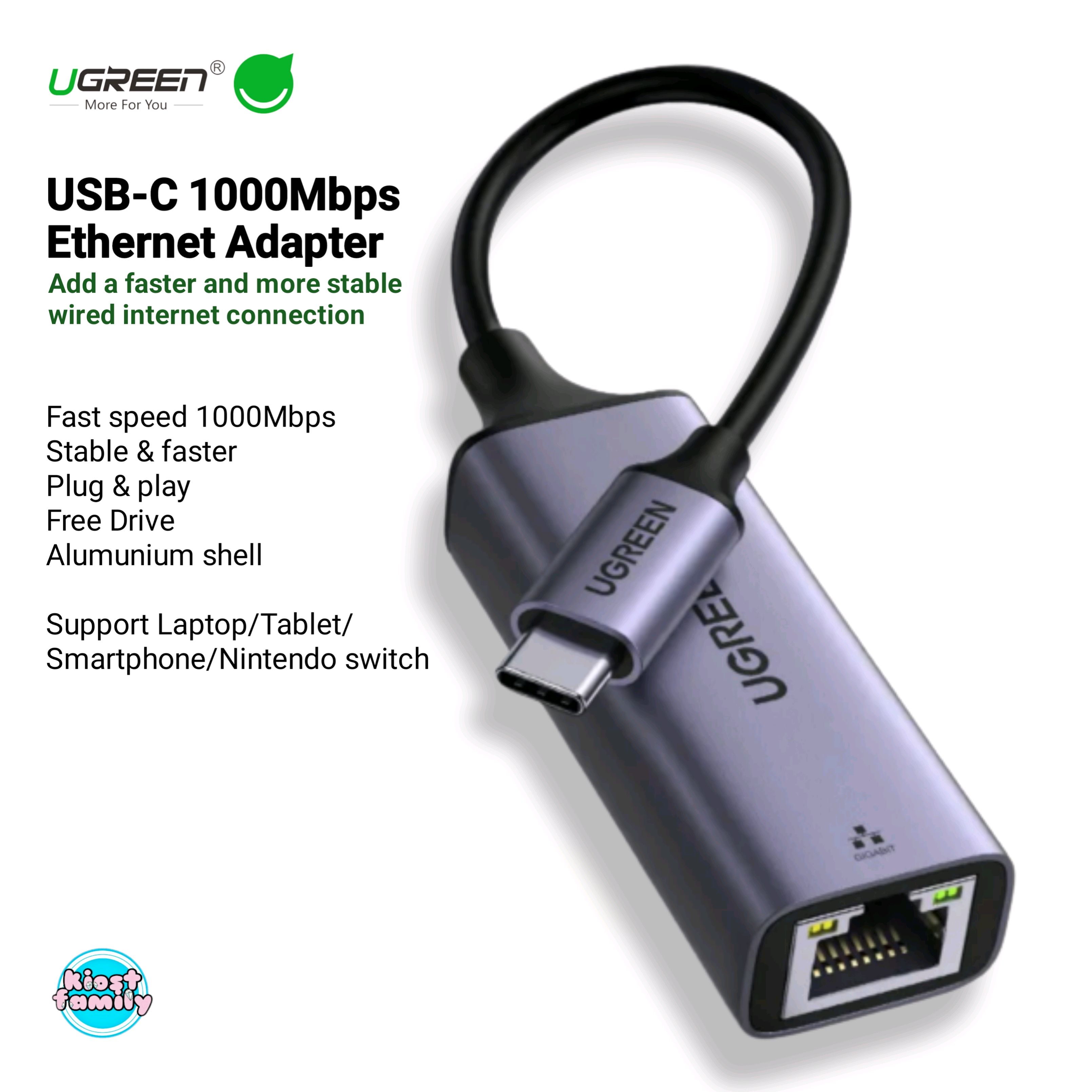 Jual Ugreen Ethernet Usb Type C To Rj45 Gigabit 1000mbps Di Seller ...