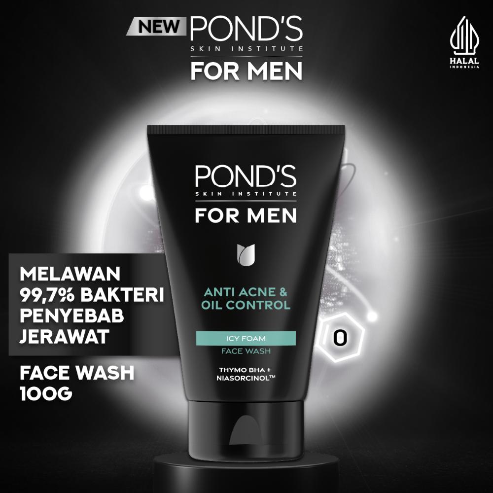 Promo Pond’s Skin Institute For Men Anti Acne & Oil Control Icy Foam ...