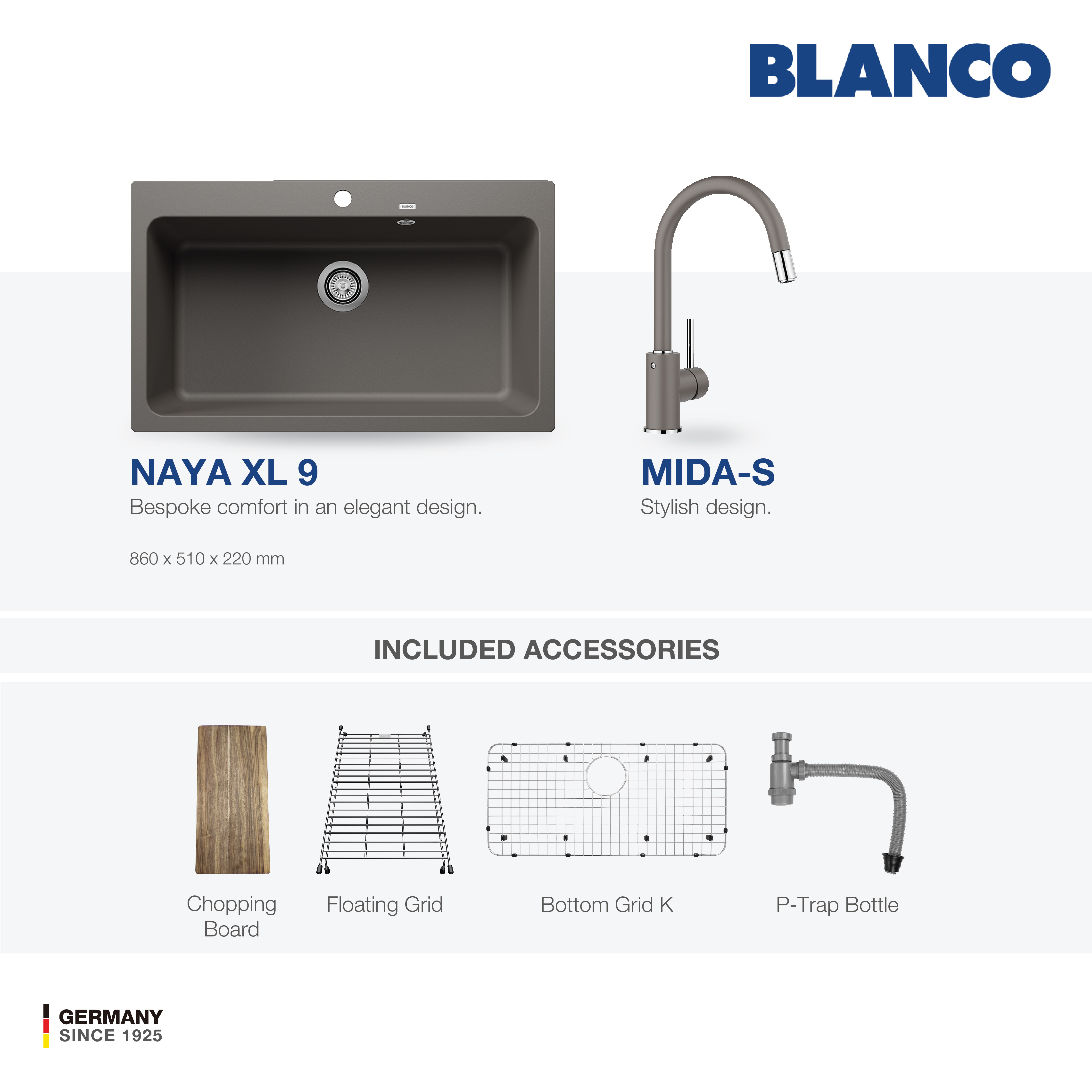 Jual Paket BLANCO Naya XL 9 Kitchen Sink + Kran Air BLANCO Mida-S ...