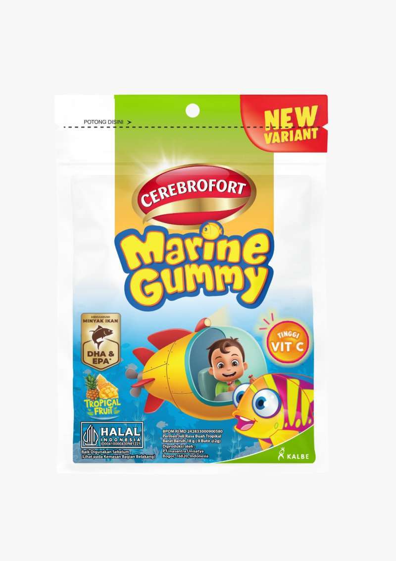 Jual Cerebrofort Marine Gummy Tropical Fruit Sachet Isi 9 Butir Di ...