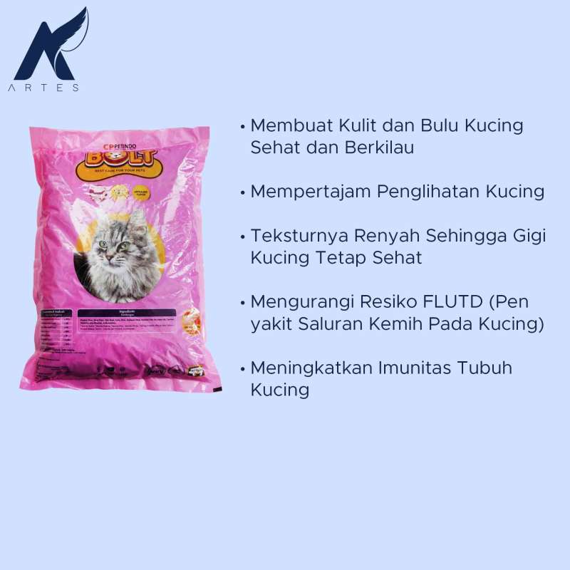 Jual Bolt Salmon Makanan-pakan Cat Food Kucing Bentuk Bulat Repack 1 Kg ...