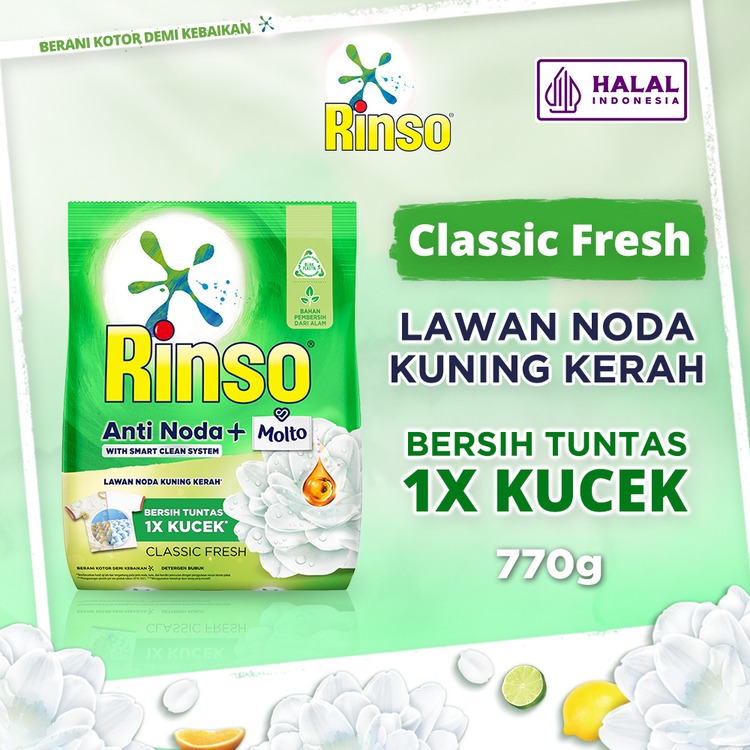 Promo Rinso Molto Detergent Bubuk Deterjen Anti Noda Classic Fresh 770 ...
