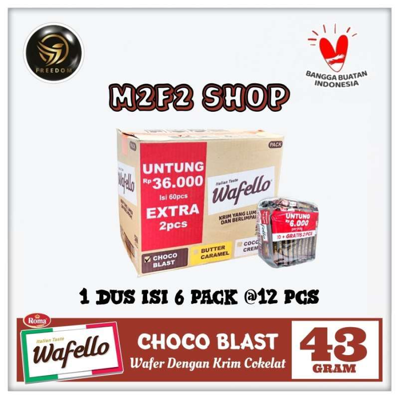 Promo Roma Wafer Wafello Choco Blast | Krim Cokelat Sachet - 43 gr ...