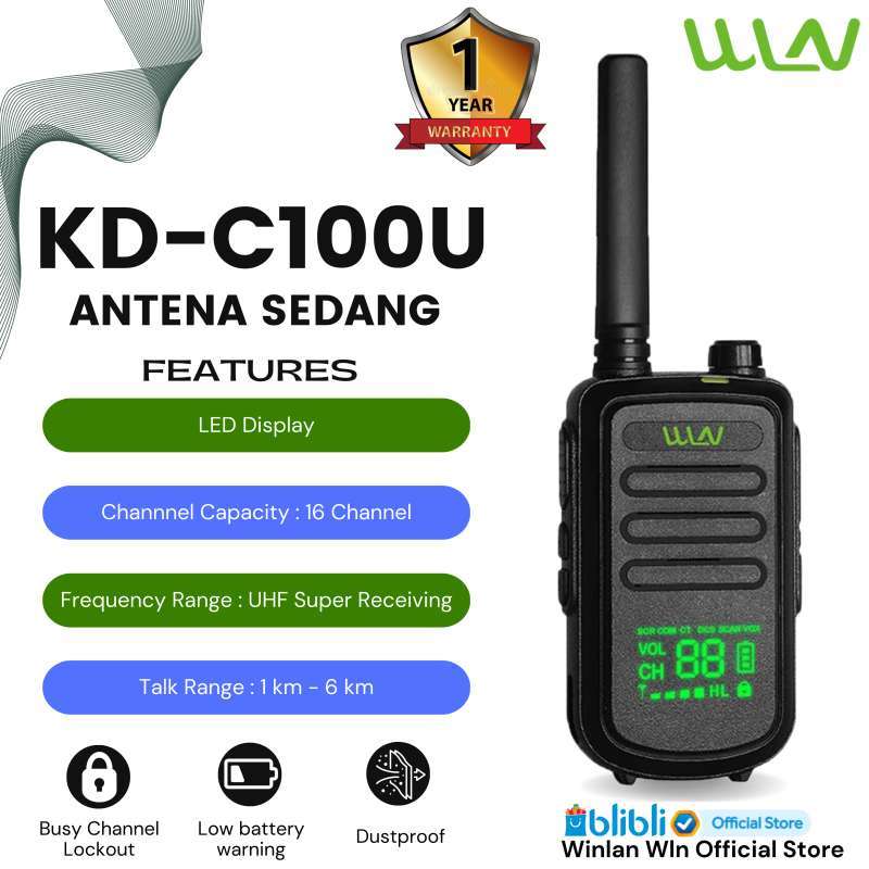 Jual Ht Satuan Walkie Talkie Kd - C100u Two-way Radio Wln Layar Led Di ...