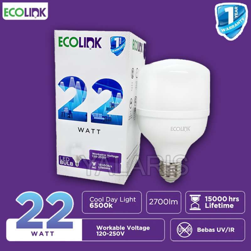 Jual Ecolink Lampu Led Capsule Bulb Bohlam W Watt Watt W Putih K Garansi Tahun