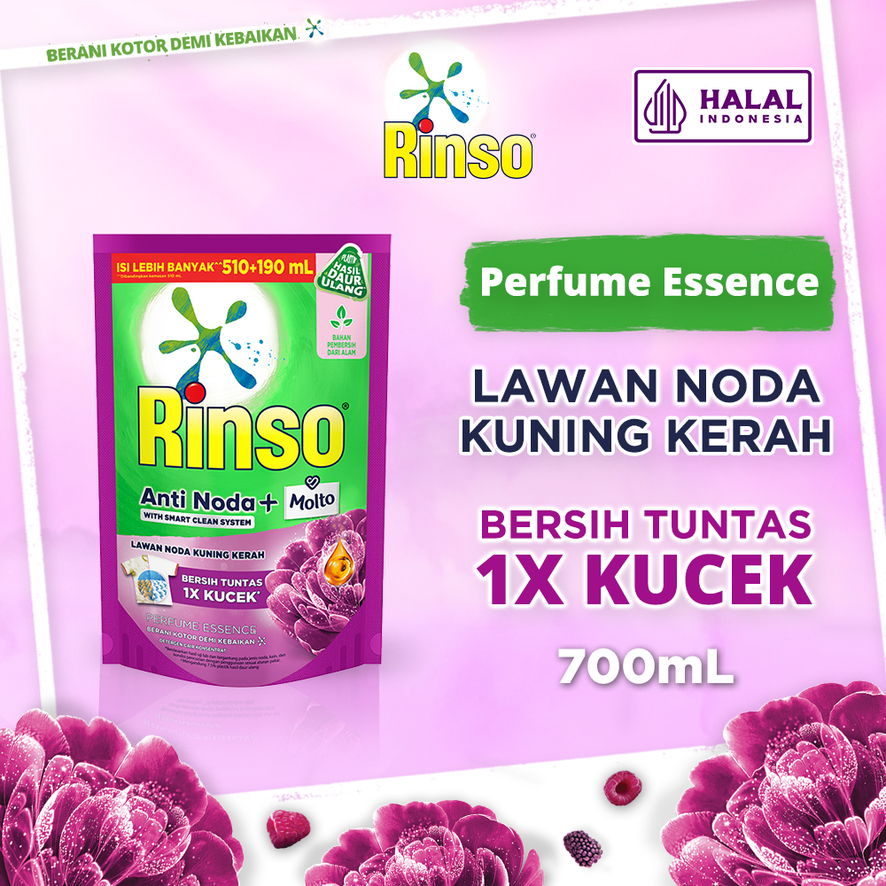 Promo Rinso Molto Detergent Cair Deterjen Anti Noda Perfume Essence 700 Ml Diskon 27% Di Seller ...