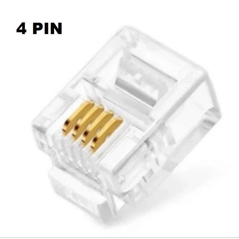 Jual Connector Rj 11 6 Pin Konektor Line Telepon Kepala Kabel Line Telp ...