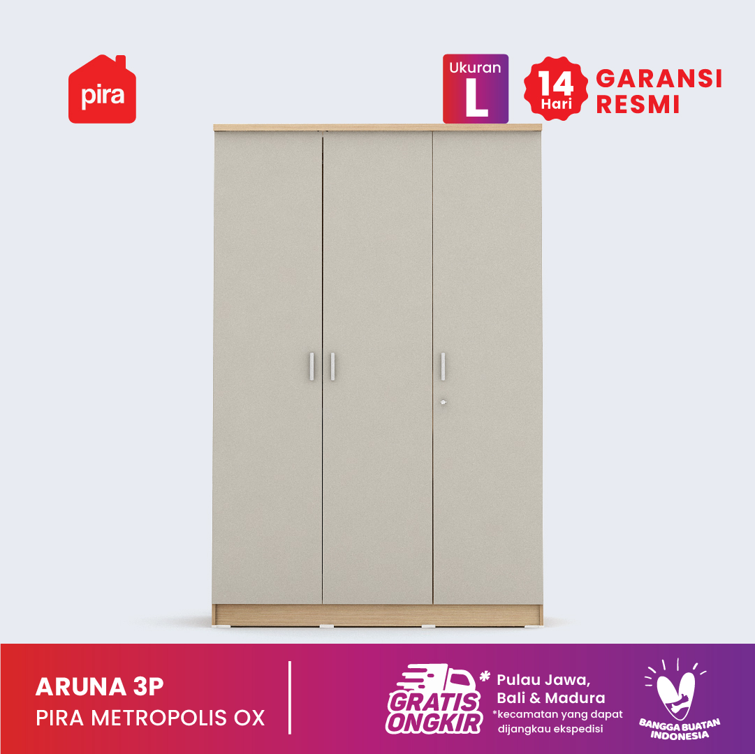 Promo PIRA METROPOLIS OX - ARUNA 3P Lemari Pakaian 3 Pintu - Pro Oak ...