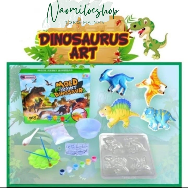 Promo DIY MOLD PAINT DINOSAUR mainan cetakan dinosaurus patung gypsum ...