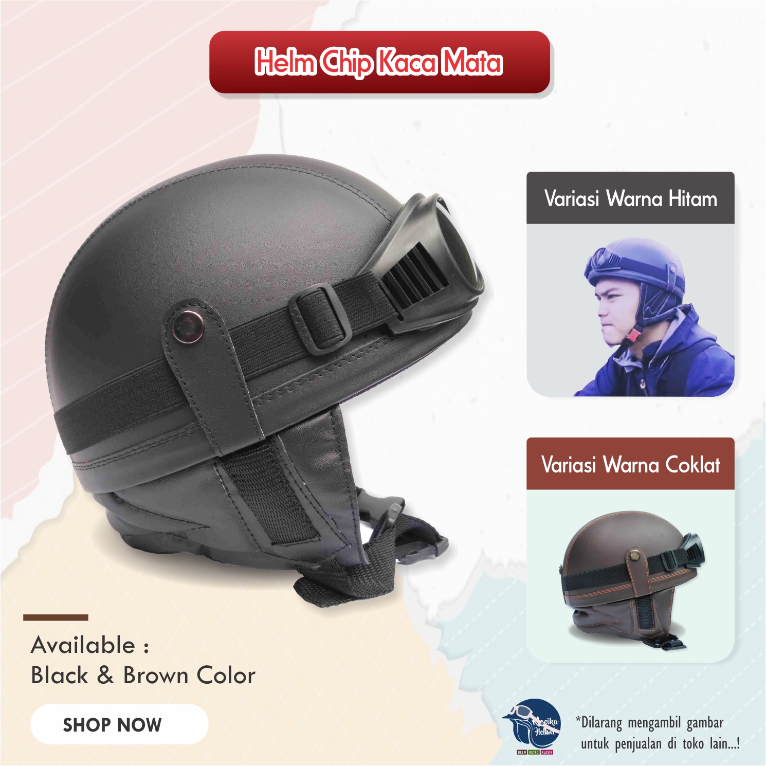 Jual Helm Chip Model Klasik Untuk Motor C70 Vespa Cb Helm Cowo Motor ...