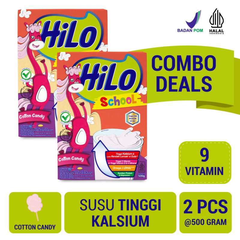 Jual Twin Pack - HiLo School Cotton Candy 500g - Susu Tinggi Kalsium ...