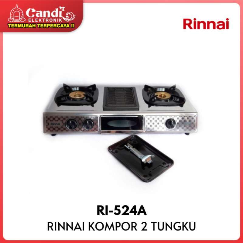 Promo RINNAI Kompor Gas 2 Tungku dan 1 Tungku Grill Pan Series RI-524A ...