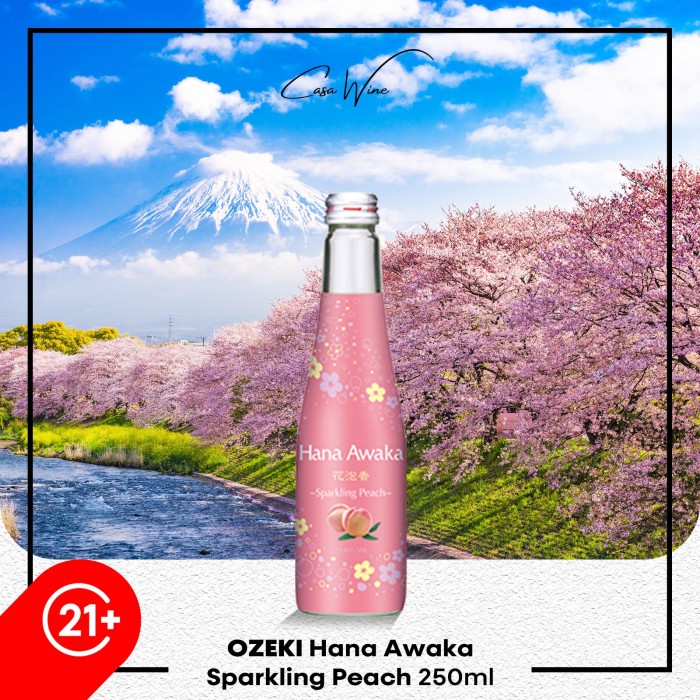 Promo Hana Awaka Sparkling Peach Sake 250ml Diskon 34% di Seller Casa ...