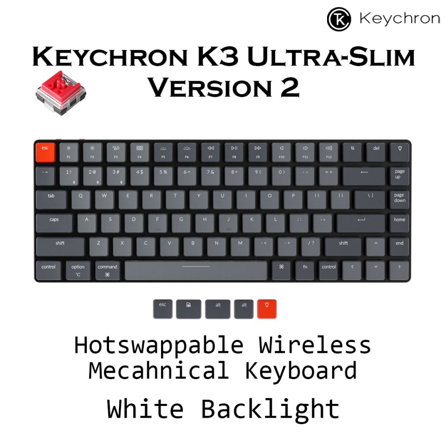 Jual Keychron K3 Version 2 Ultra Slim WHITE Backlight Low Profile ...