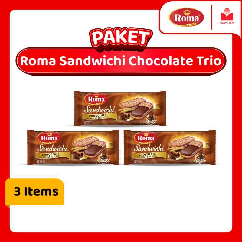 Promo Roma Sandwichi Chocolate Trio Diskon 9% Di Seller Mayora Official ...