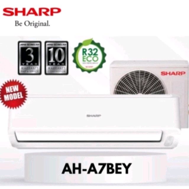 Jual AC SHARP 3/4 PK AHA7BEY [3/4 PK] TURBO COOLING R32 [INDOOR+OUTDOOR UNIT ONLY] GARANSI RESMI ...