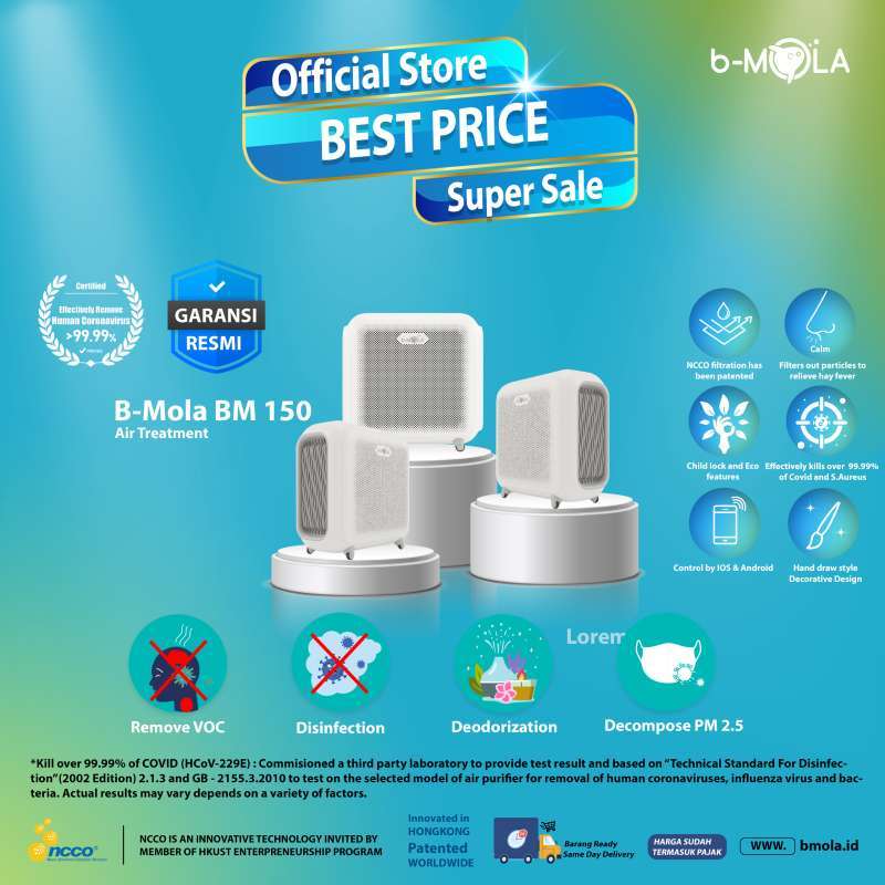 Promo B-mola Bm150 Diskon 23% Di Seller B-mola Air Purifier - Bmola Indonesia - Kota Jakarta ...