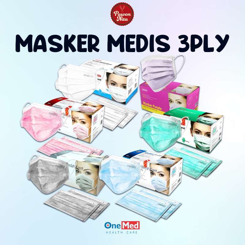 Promo Masker Bedah Onemed 3 Ply Earloop Isi 50 Pcs - Biru Diskon 45% Di ...