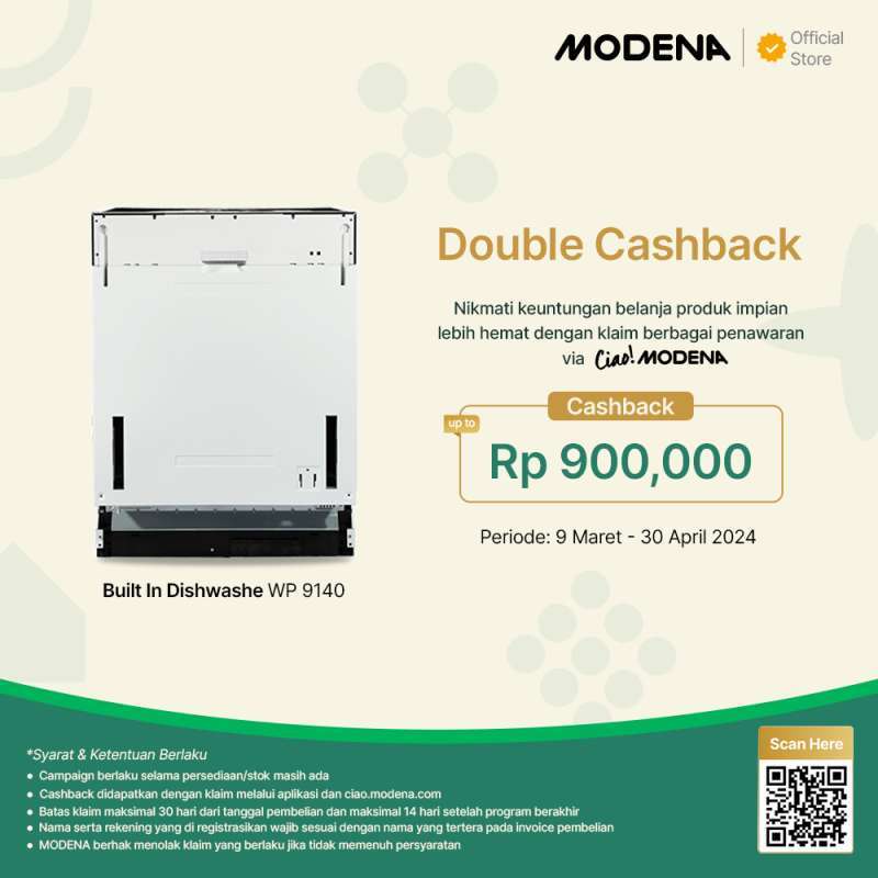 Promo Modena Built-in Dishwasher Wp 9140 Diskon 15% Di Seller Modena ...