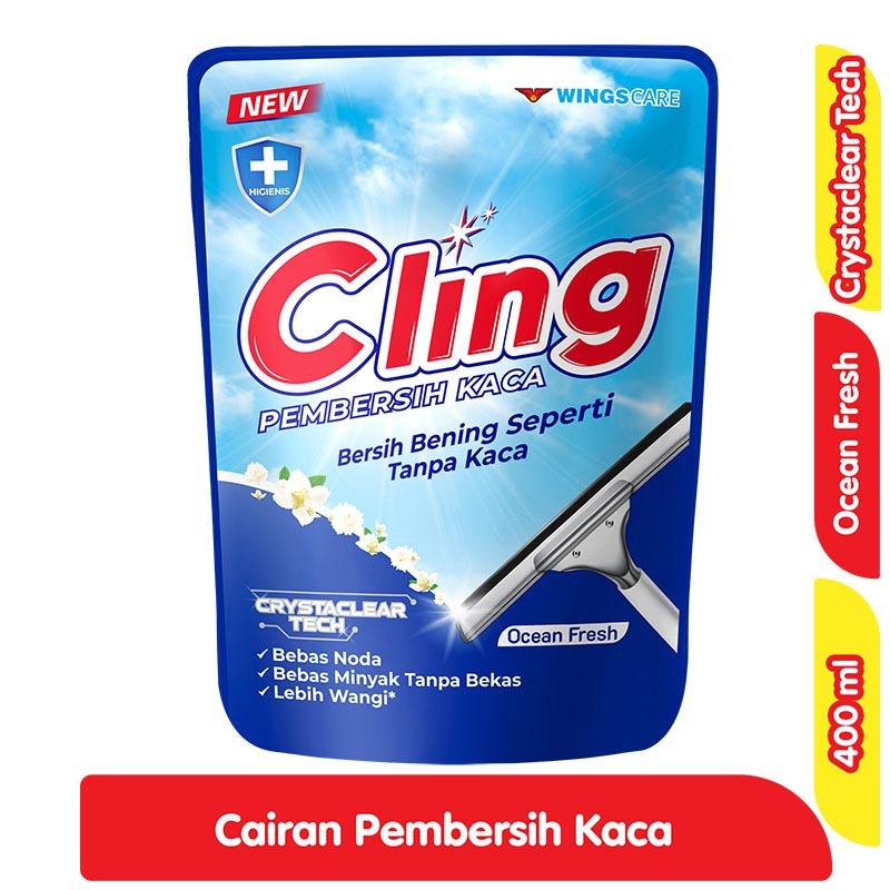 Jual Cling Cairan Pembersih Kaca Ocean Fresh Refill 400 Ml Di Seller ...
