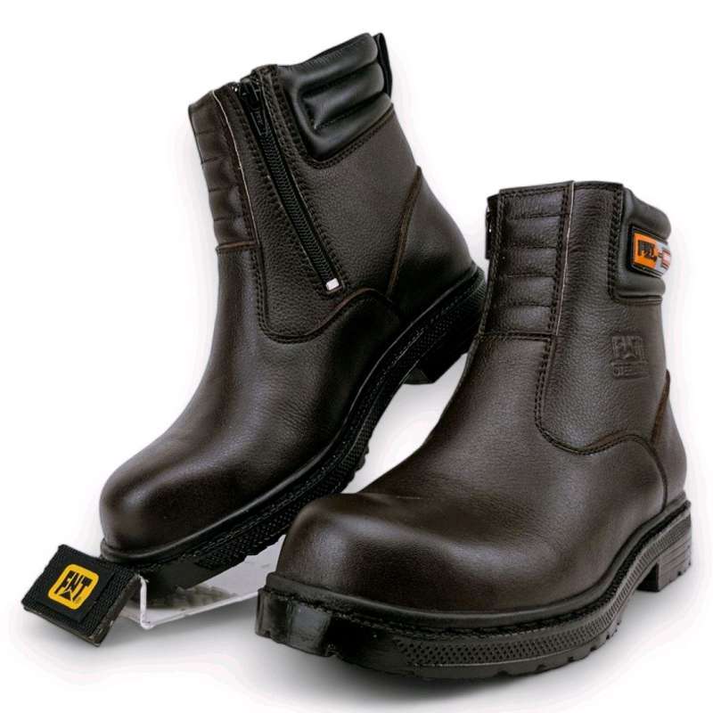 Jual Fintoni Safety Steel Toe Sepatu Boots Pria [6918] - 41 Tan Di ...