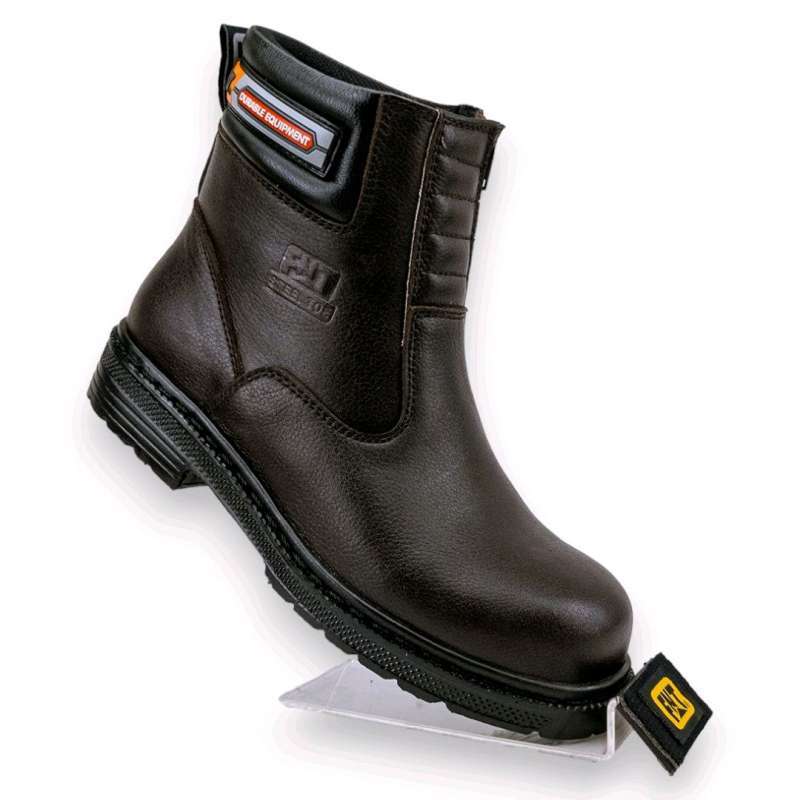 Jual Fintoni Safety Steel Toe Sepatu Boots Pria [6918] - 41 Tan Di ...