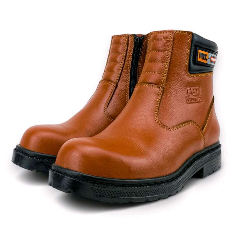 Jual Fintoni Safety Steel Toe Sepatu Boots Pria [6918] - 41 Tan Di ...