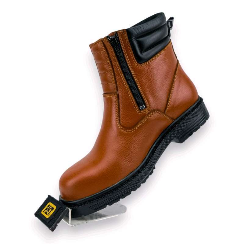 Jual Fintoni Safety Steel Toe Sepatu Boots Pria [6918] - 41 Tan Di ...