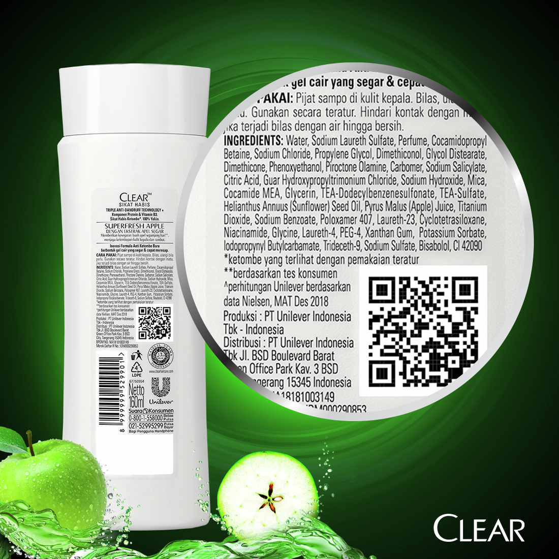Promo Surabaya - CLEAR Shampoo Anti Ketombe Apel Wangi Segar, Kesegaran ...