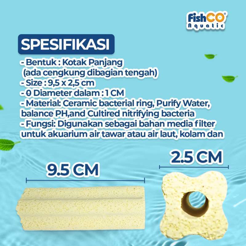 Promo Fishco Media Filter Small Club Far Infrared Bacteria House 25Pcs ...