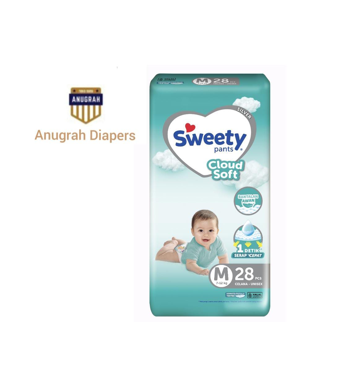 Promo Sweety Silver Pants M28 Diskon 13% di Seller Anugrah Diapers ...