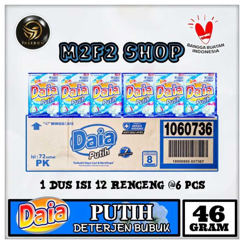 Promo Daia Putih Detergent Bubuk Sabun Cuci Baju Sachet - 46 gr ...