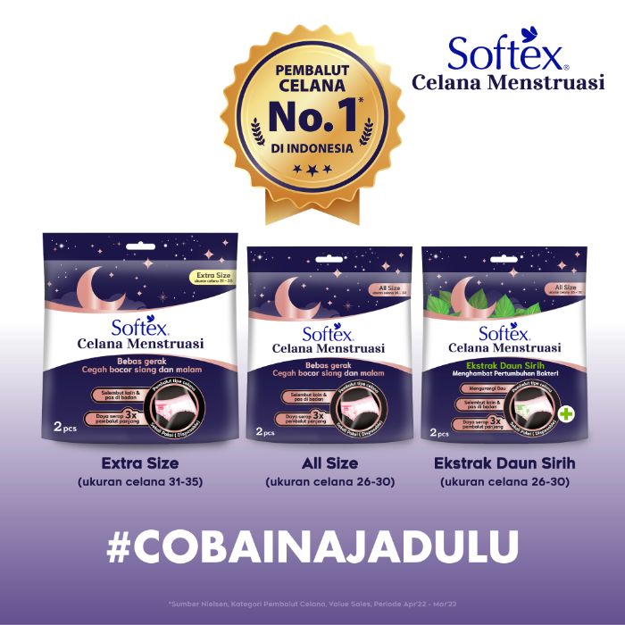 Promo Softex Celana Menstruasi Extra Size - Twin Pack Diskon 17% Di ...
