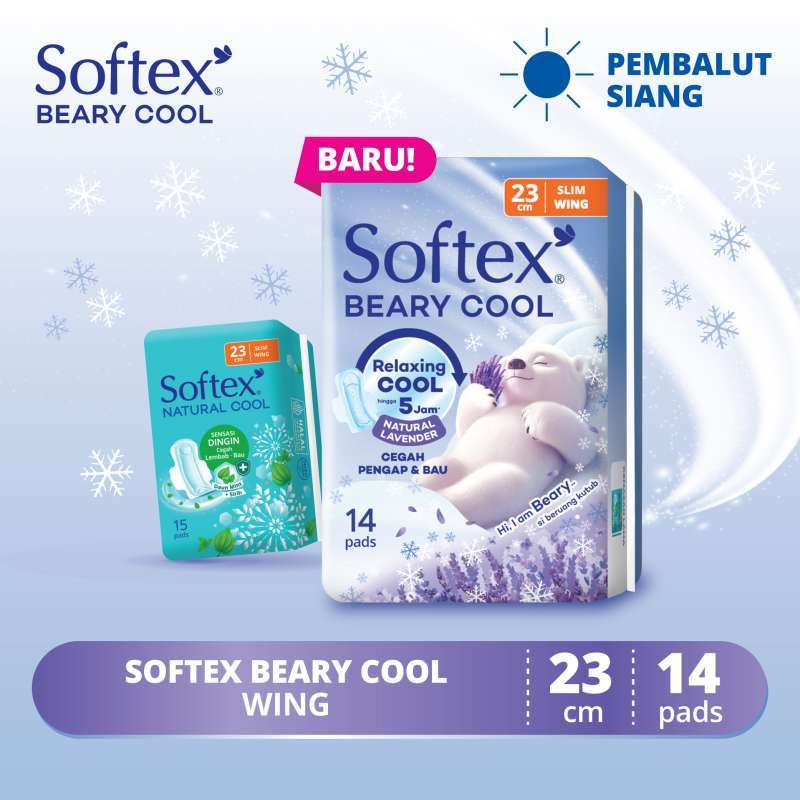 Promo Softex Beary Cool 23cm 14s - Pembalut Dingin (natural Cool) - Isi 3 Paket Diskon 16% Di ...