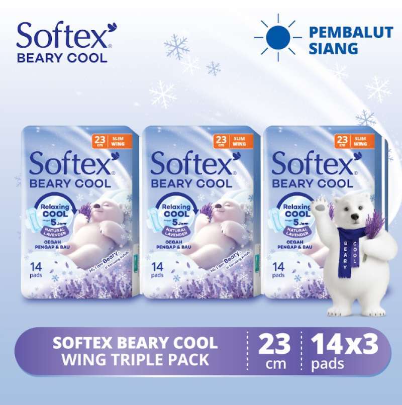 Promo Softex Beary Cool 23cm 14s - Pembalut Dingin (natural Cool) - Isi ...