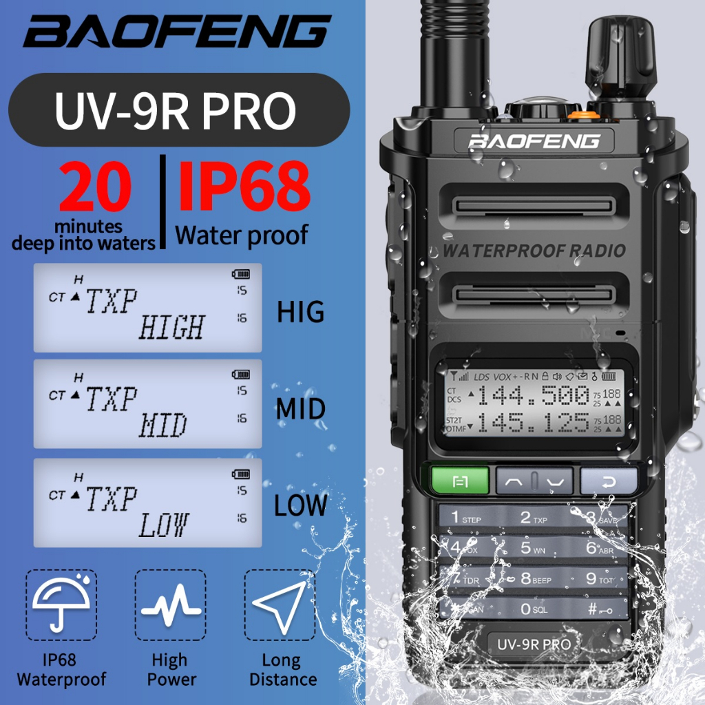 Promo BAOFENG UV-9R PRO - High Power Two-Way Waterproof Radio Walkie Talkie Diskon 22% di Seller ...