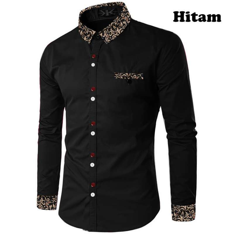Promo Baju Kemeja Hem Riko Katun Stretch Lengan Panjang Pria - Xxl Navy ...
