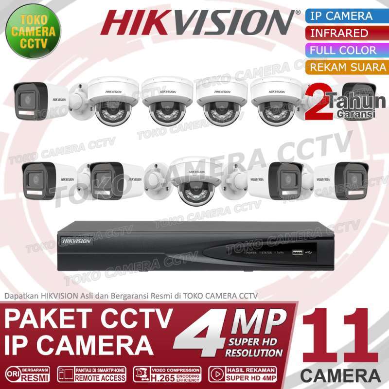Jual Paket Cctv Ip Camera Hikvision 4mp 16 Channel 11 Kamera - 6 TB Di ...