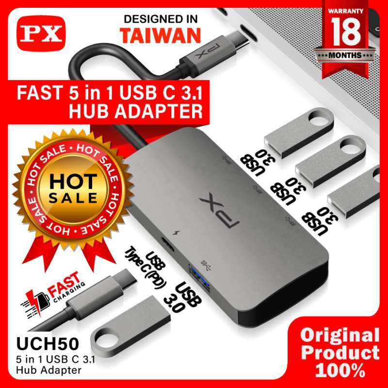 Promo Hub Converter USB Type C 3.1 Macbook Laptop to USB 5 in 1 PX ...