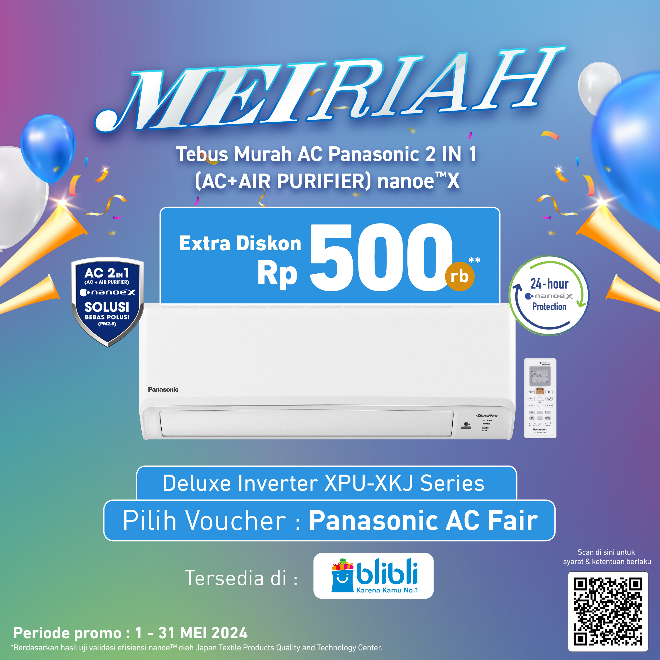 Jual Ac Panasonic Split Inverter Original, Murah & Diskon Mei 2024 | Blibli