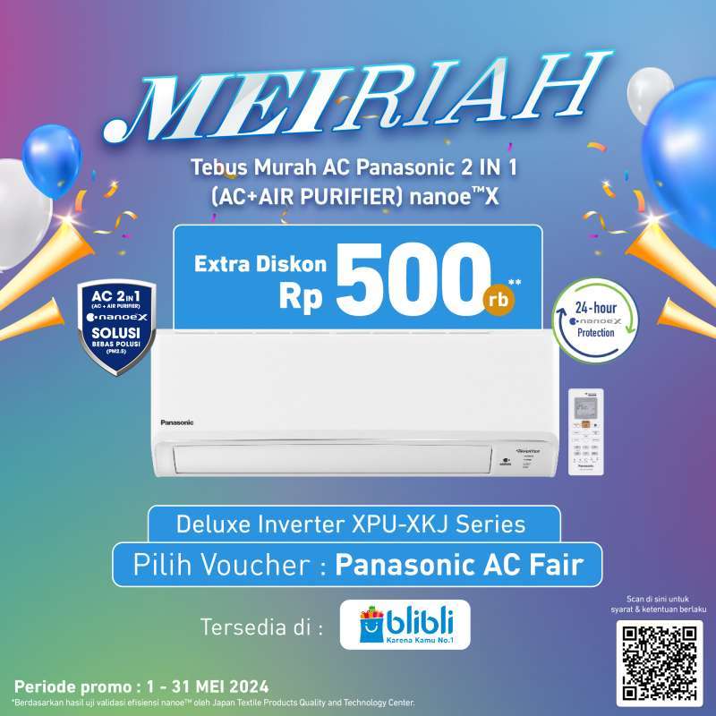 Promo Panasonic Cs/cu-xpu5xkj Inverter Nanoex Ac Split [1/2 Pk] Diskon 11% Di Seller Panasonic ...