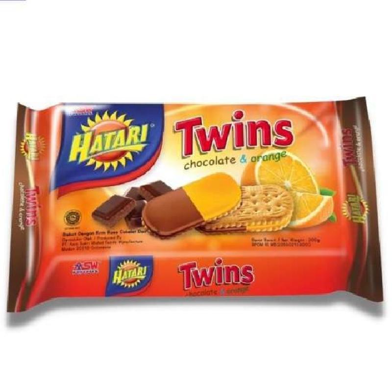 Promo Hatari Twins Chocolate & Orange Cream Biscuit 190 Gram ( 7 Pcs ...