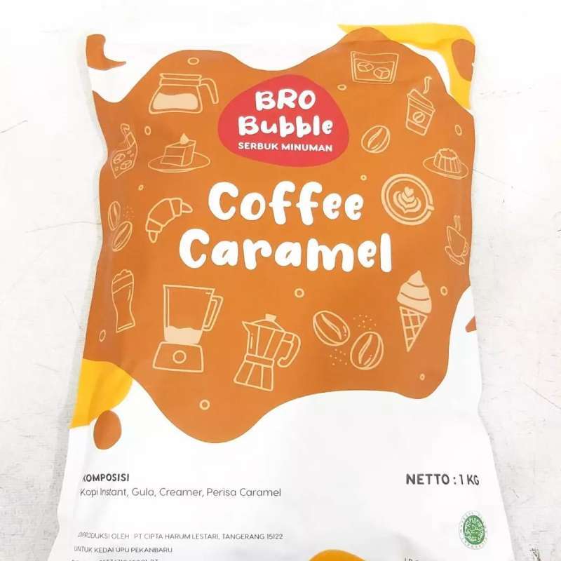 Jual Bro Bubble Coffee Caramel Serbuk Minuman 1kg / 1 Kg Instant Powder ...
