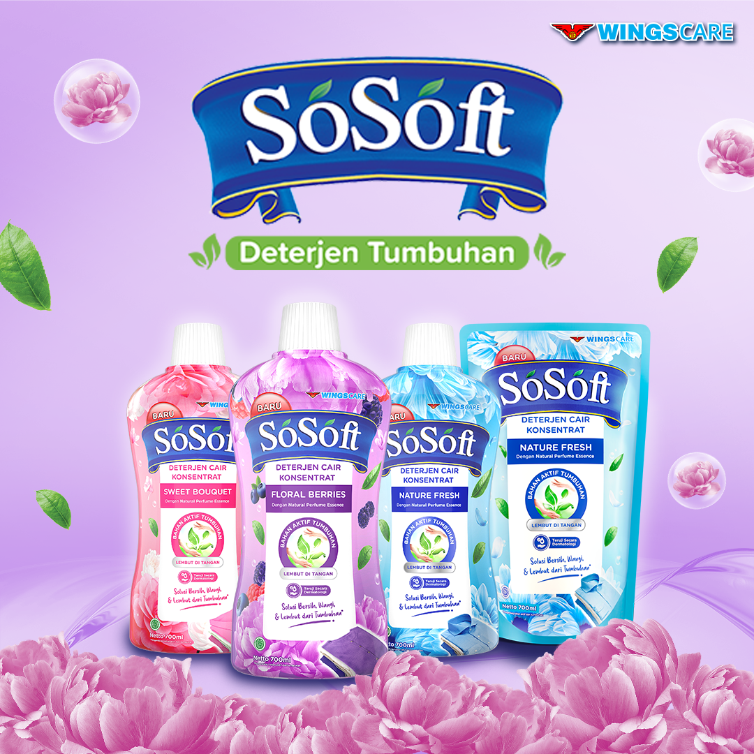 Promo SoSoft Deterjen Cair Fressia & Pear Botol 700 mL Diskon 40% di ...