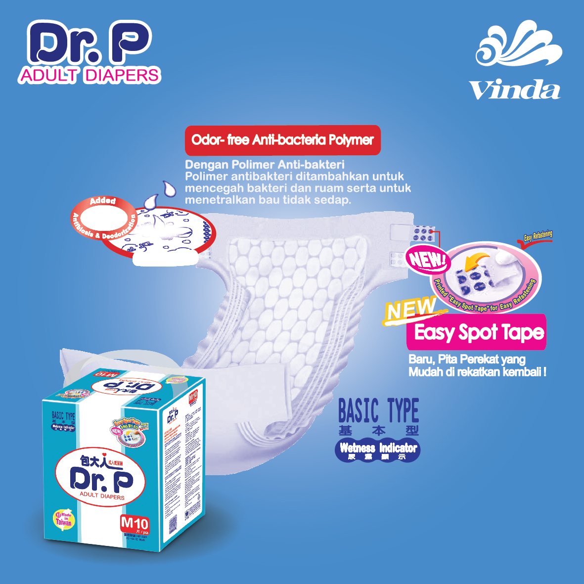 Promo Dr. P Basic Popok Dewasa Perekat M 10 Diskon 17% Di Seller Dr. P ...
