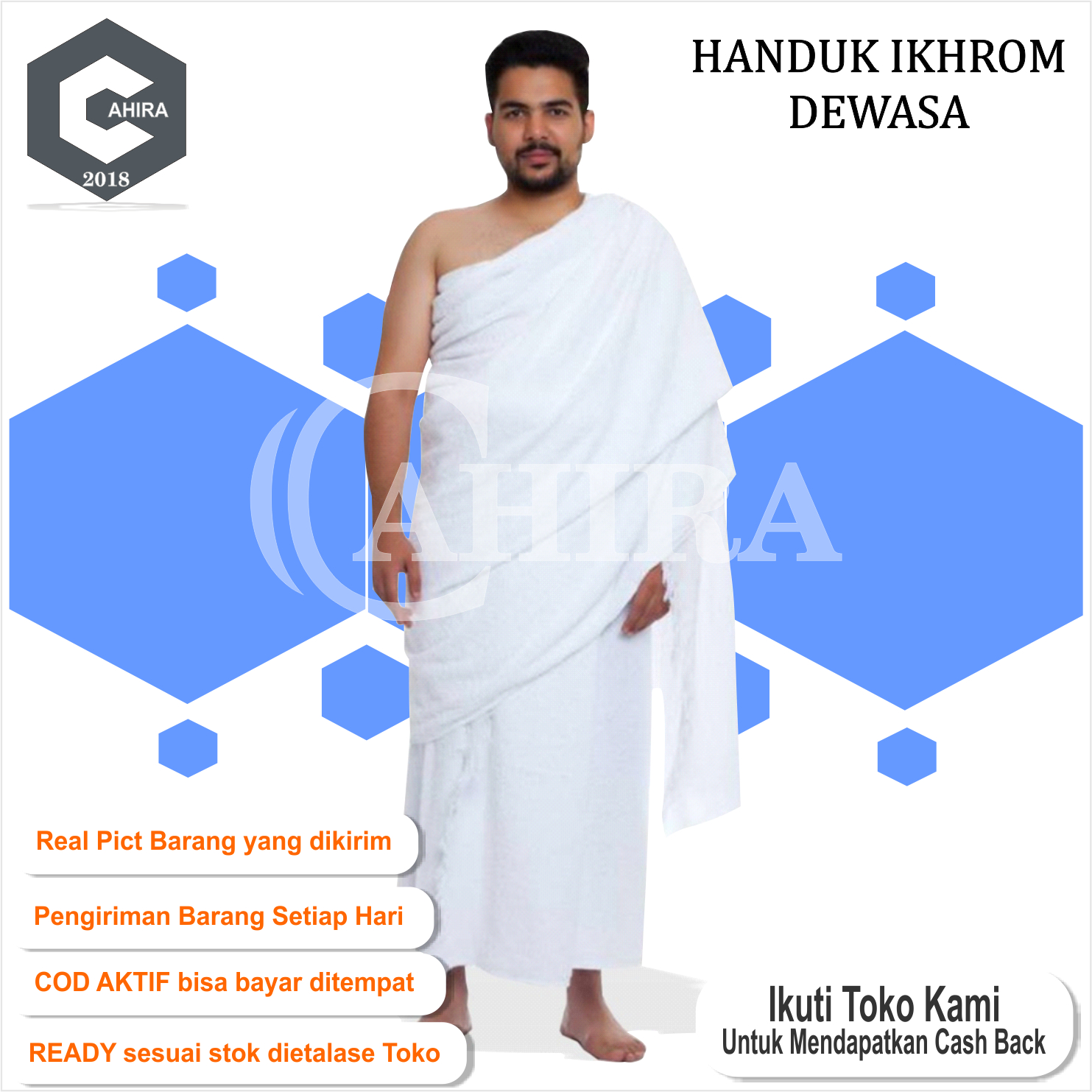 Promo KAIN IHROM DEWASA HANDUK IHRAM PRIA BAHAN HANDUK SATU SET KAIN ...