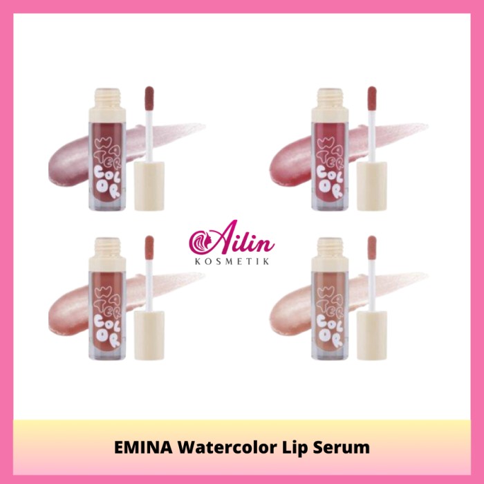 Promo Emina Watercolor Lip Serum | Glossy Lip Water Color Diskon 13% Di ...