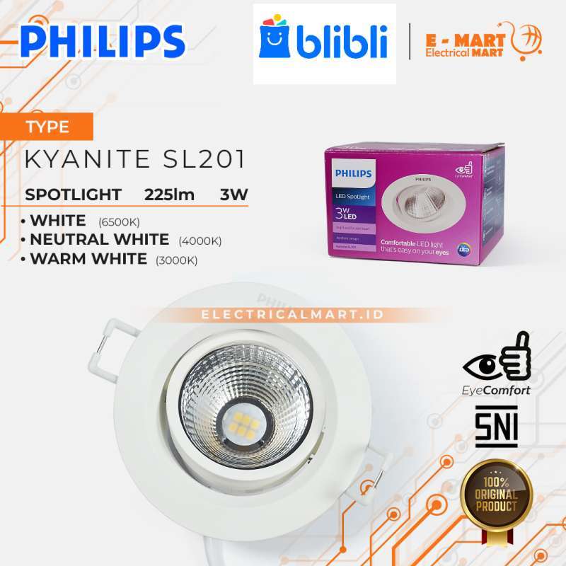 Promo Philips Downlight Led Kyanite Sl201 3 Watt Spot Lampu Sorot 3w 2700k 4000k Diskon 30% Di ...